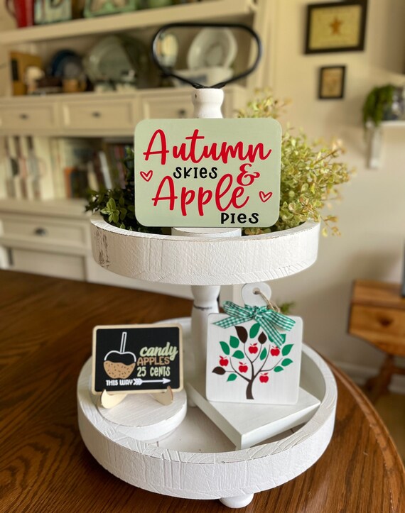 Caramel Apple Tiered Tray Decor Apple Tier Tray Decor Fall - Etsy