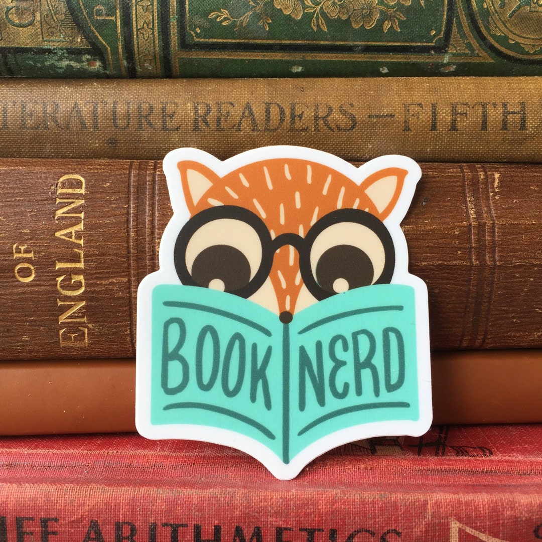 Fox Book Nerd Sticker - Etsy