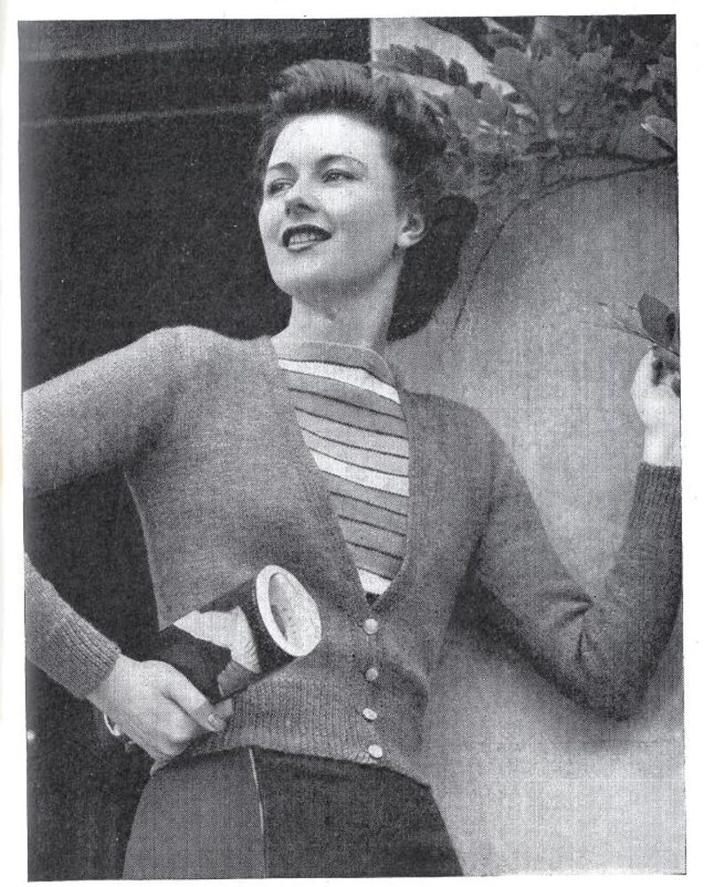 Classic Cardigan 1940s Vintage Knitting Pattern - Retro 40s Long-sleeve ...