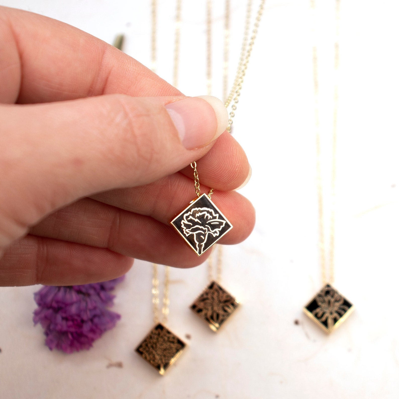 Carnation Pendant January Birth Flower OR for That Carnation - Etsy