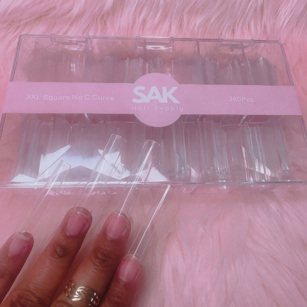 3XL Square Nail Tips: No C Curve, Easy-to-apply (360PCS) - Etsy