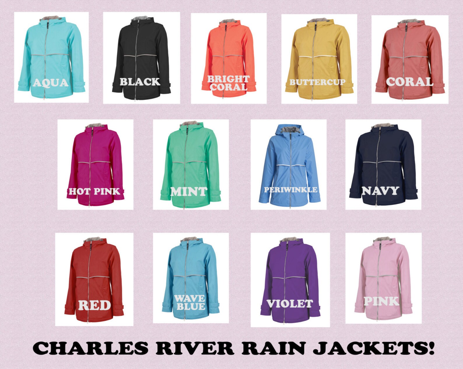 Charles River Monogrammed Rain Jacket Monogrammed Rain Coat | Etsy