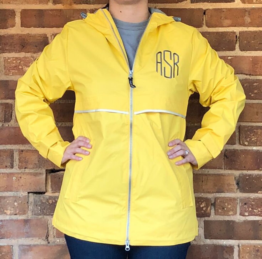 Yellow Monogram Rain Jacket: Personalized New Englander Raincoat ...