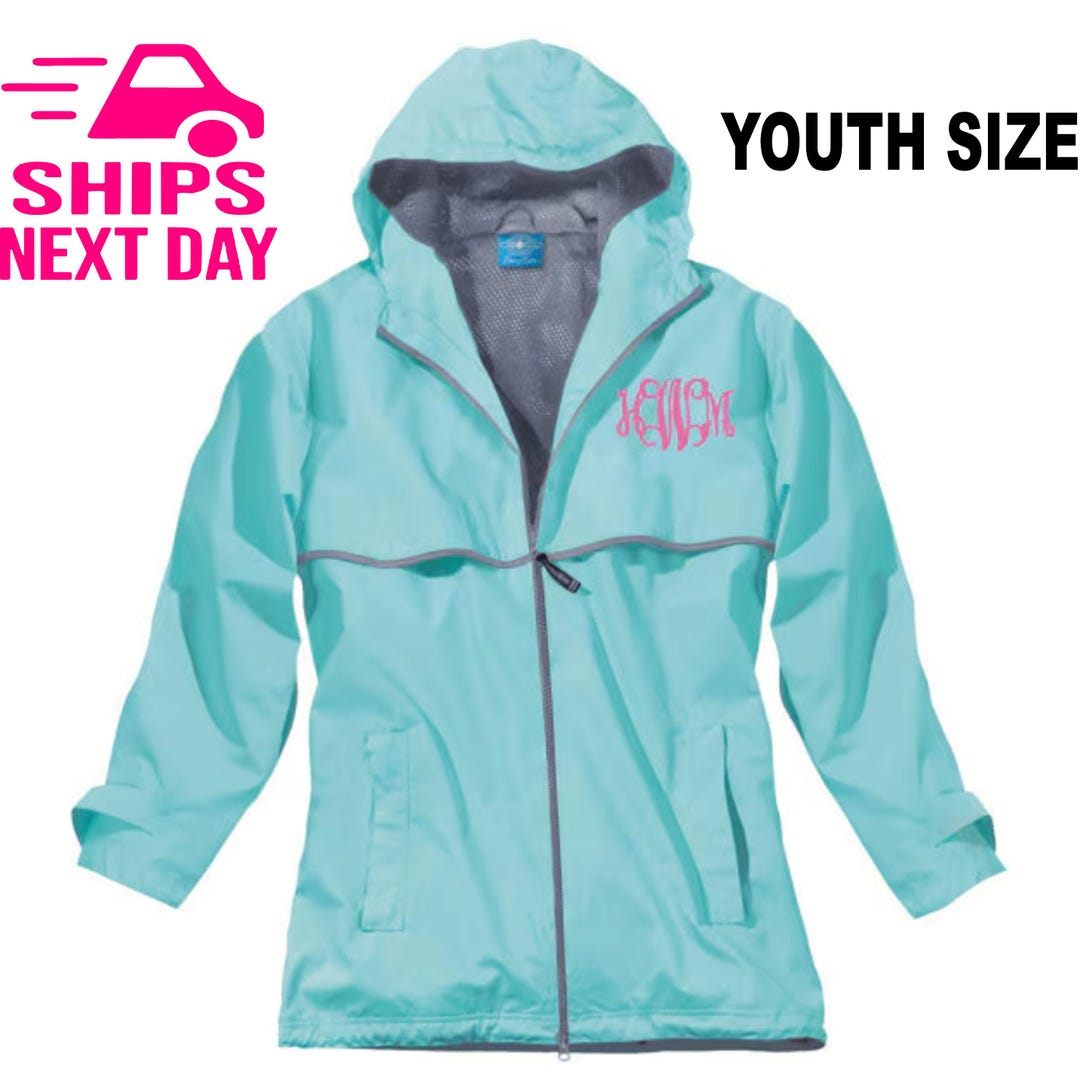 Personalized Youth Rain Jacket: Monogrammed Charles River Coat - Etsy