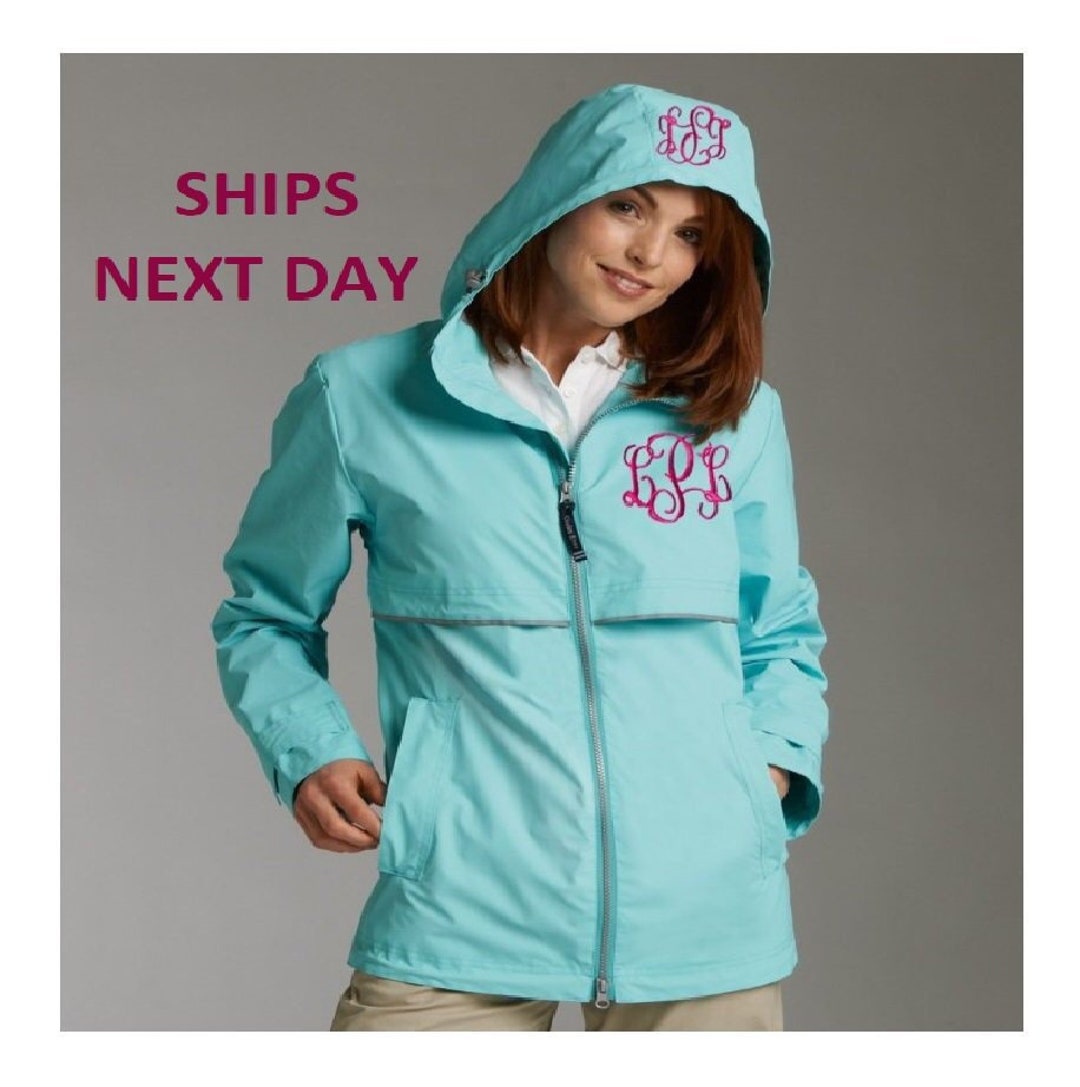 Charles River Monogram Rain Jacket: Waterproof Personalized Monogrammed ...