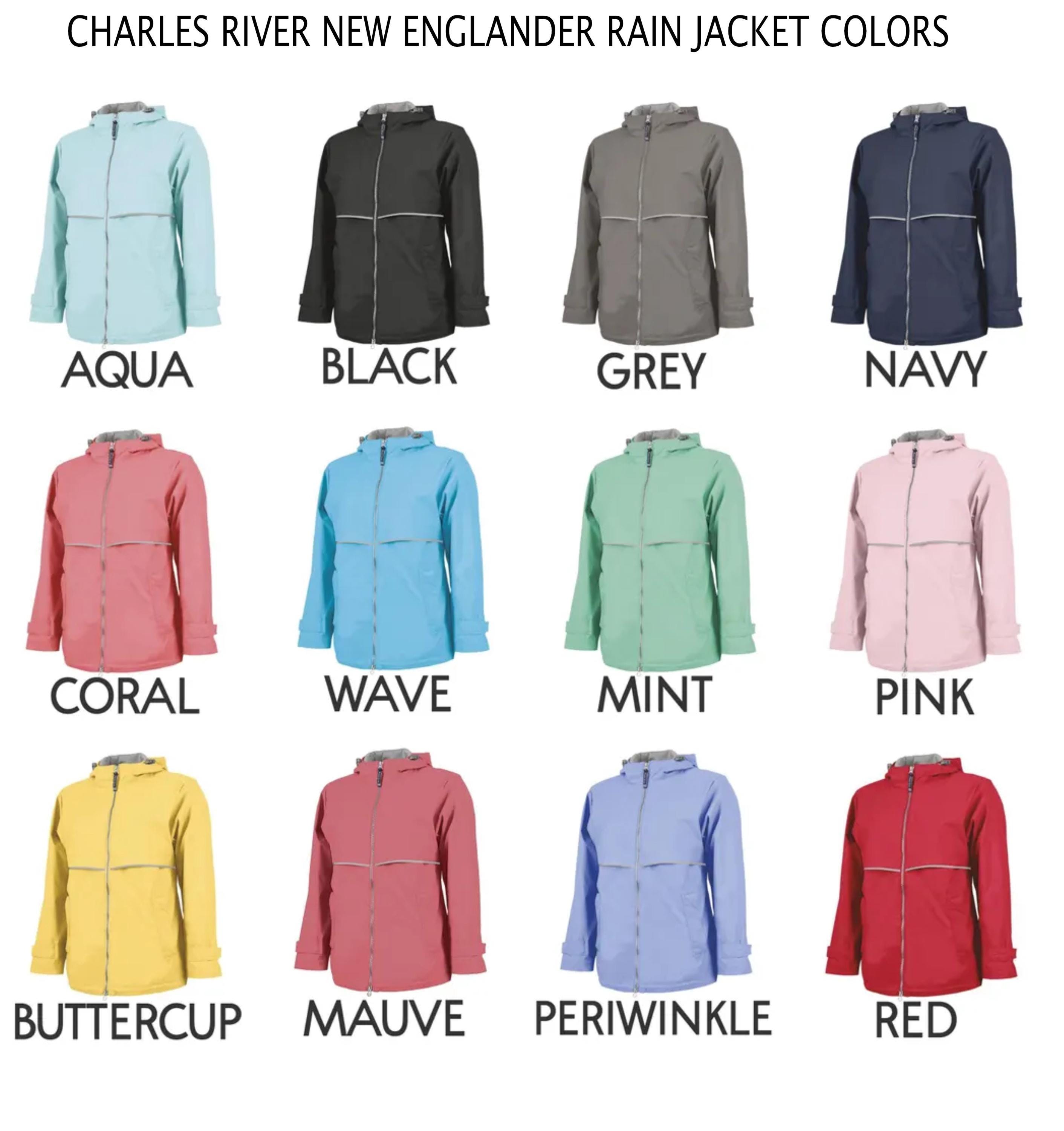 Monogrammed Rain Jacket: Charles River Full Zip Personalized Windproof ...