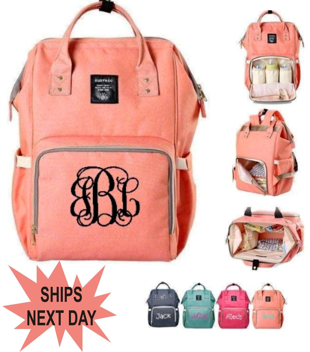 Multi Functional Diaper Bag Backpack, Mummy Monogrammed Baby Diaper Bag ...