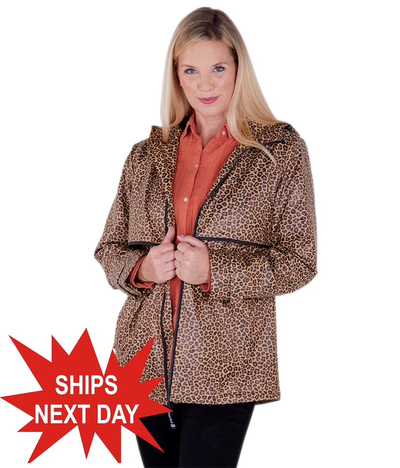 Monogrammed Leopard Print Rain Jacket: Charles River New Englander ...