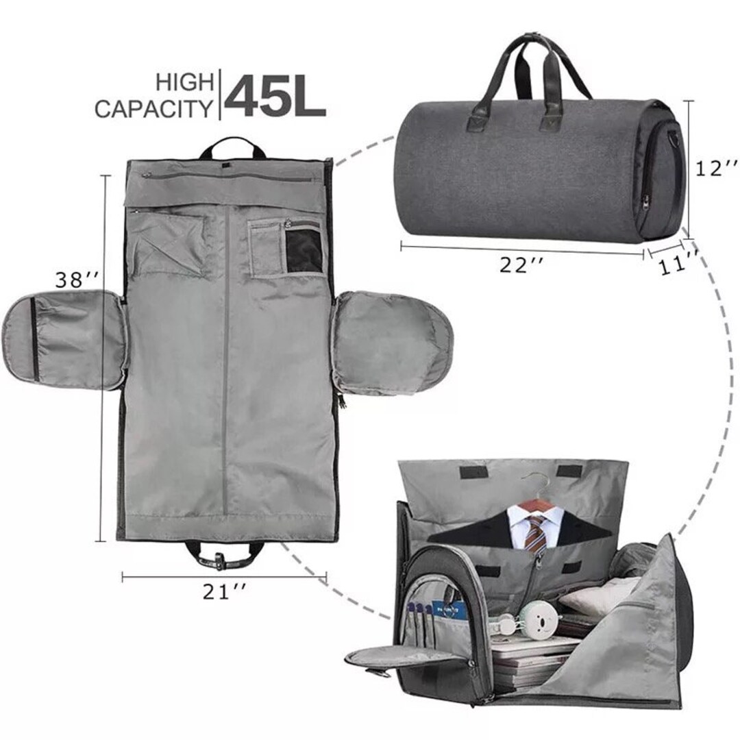 Personalized Canvas Garment Duffle Bag: Men's Carry on Suit Travel Bag ...