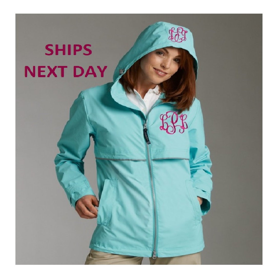 Monogrammed Rain Jacket: Charles River New Englander, Windproof ...