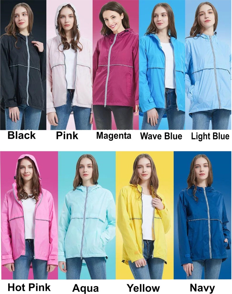 Monogrammed Rain Jacket: Personalized Full Zip, Water-resistant - Etsy