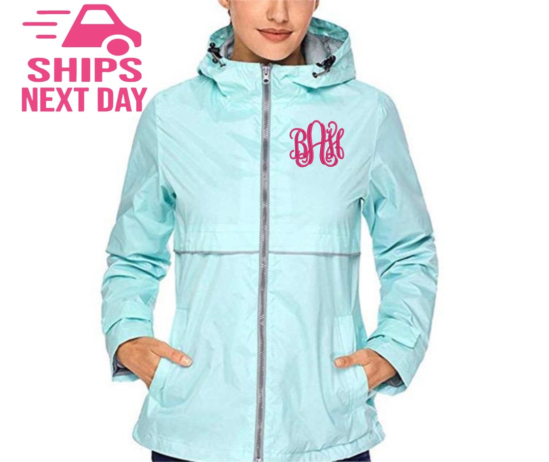 Monogrammed Rain Jacket | Women Personalized Rain Coat | Monogram Gifts ...