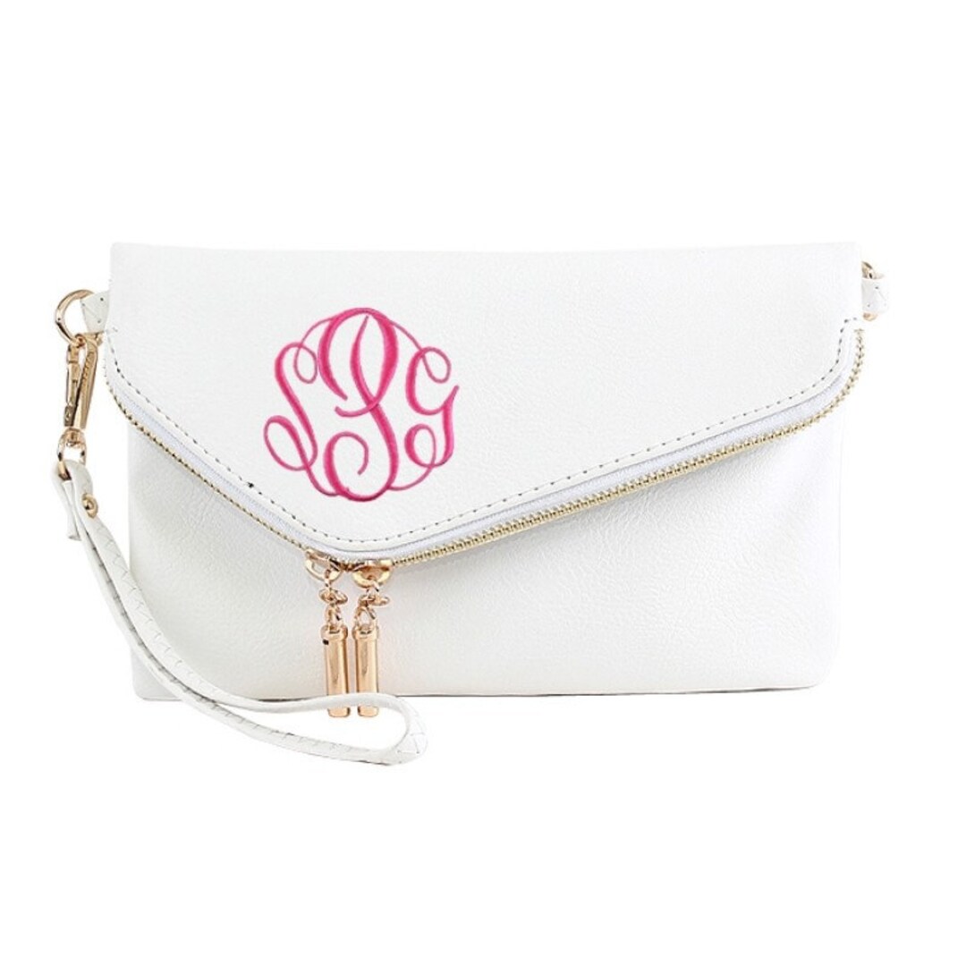 Personalized Monogram Envelope Clutch: Bridesmaid Crossbody Evening Bag ...