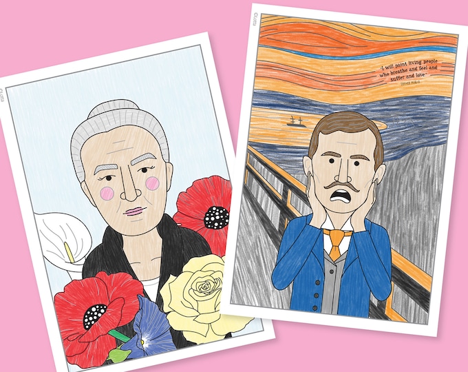 Famous Artist Coloring Pages #3 (o'keeffe, Munch, Degas, Haring ...