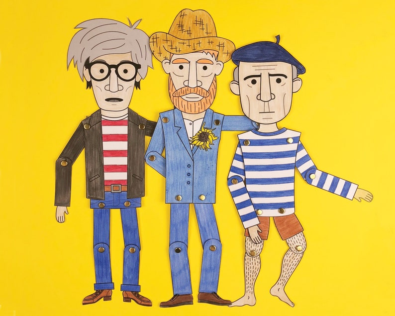 Famous Artist Paper Dolls van Gogh Picasso Warhol Frida - Etsy
