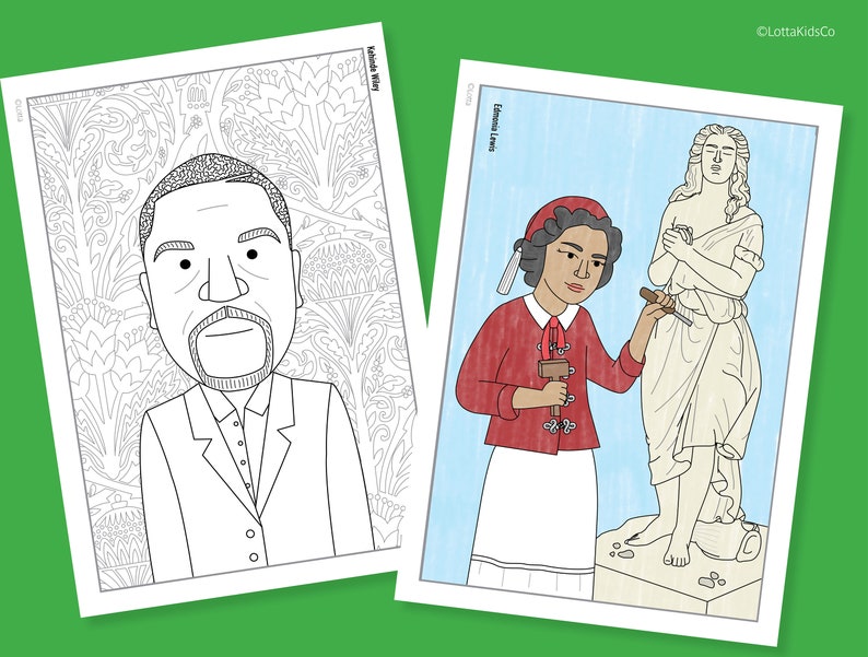 Famous Artist Coloring Pages 5 famous Black Artists - Etsy