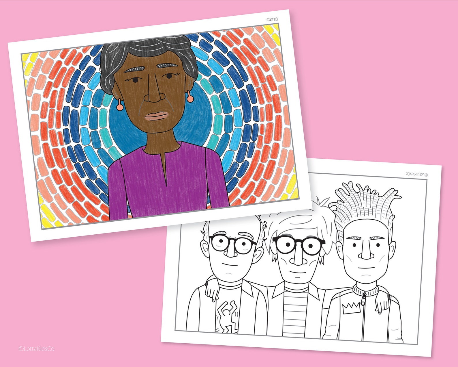 Famous Artist Coloring Pages #3 (o'keeffe, Munch, Degas, Haring ...