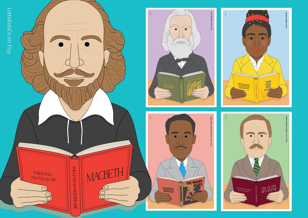 Famous Authors Posters #4 (poets and Playwrights) | English Classroom ...