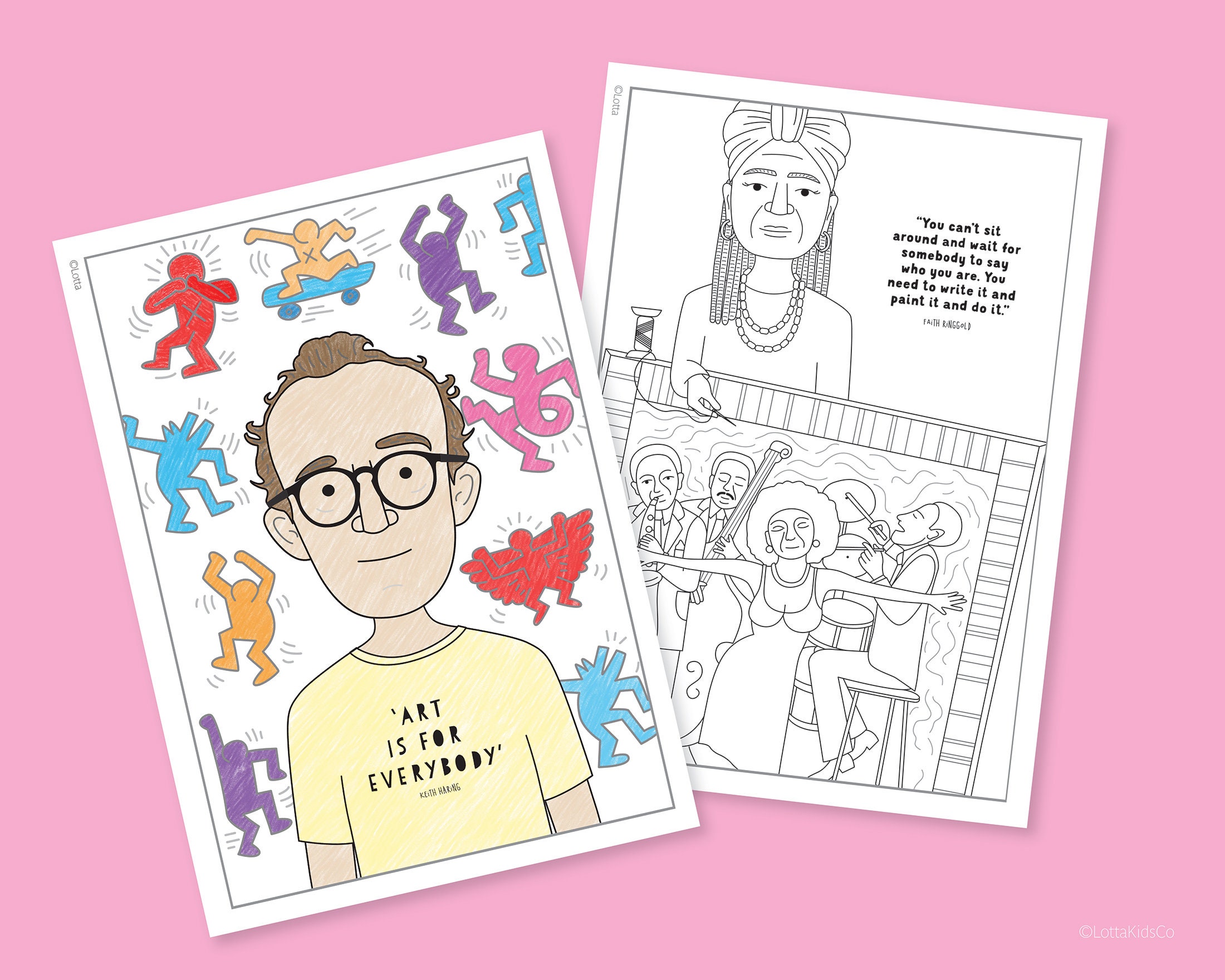 Famous artist coloring pages 3 O'Keeffe Munch Degas | Etsy