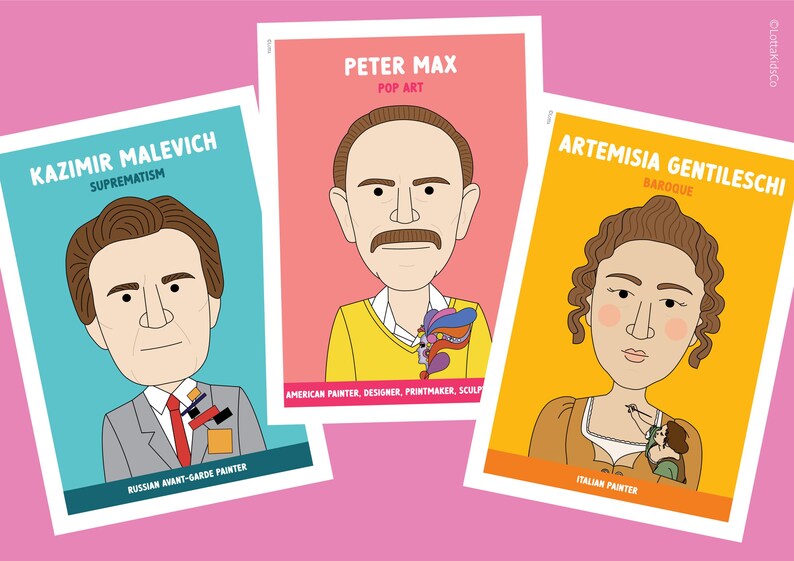 Famous Artist Classroom Posters 6 20 Artists Art Classroom Decor - Etsy