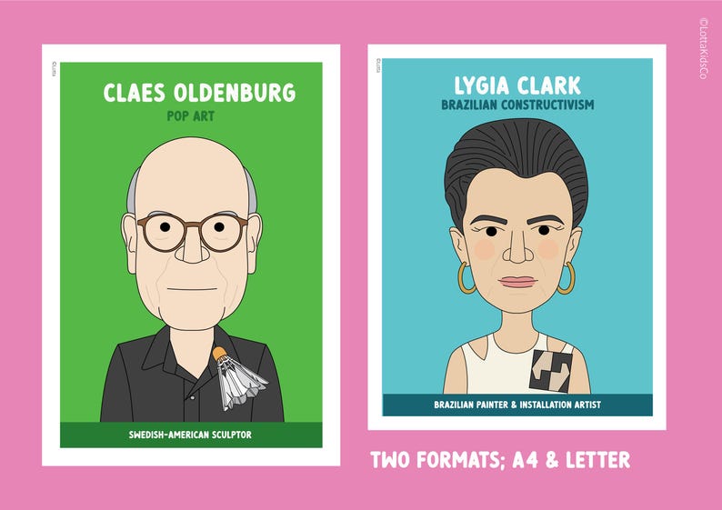 Famous Artist Classroom Posters 6 20 Artists Art Classroom Decor - Etsy