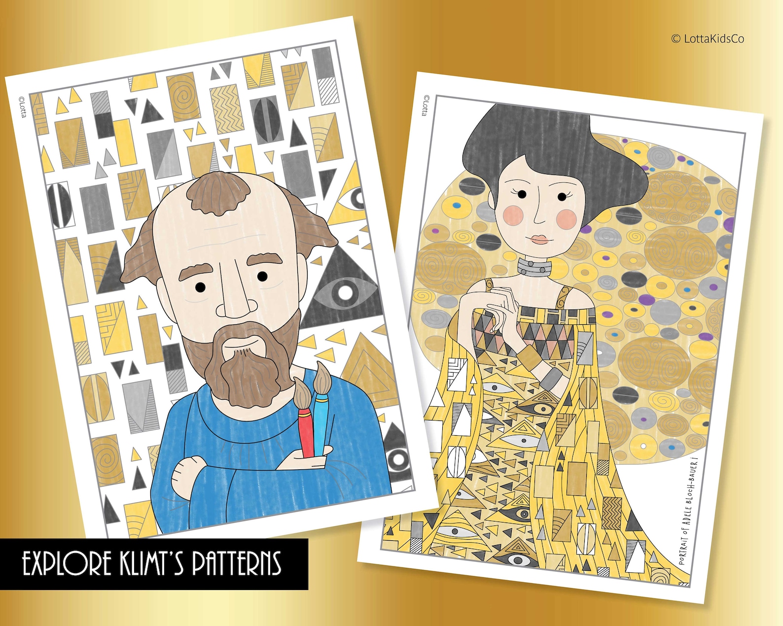 Gustav Klimt Coloring & Drawing Pages - Etsy