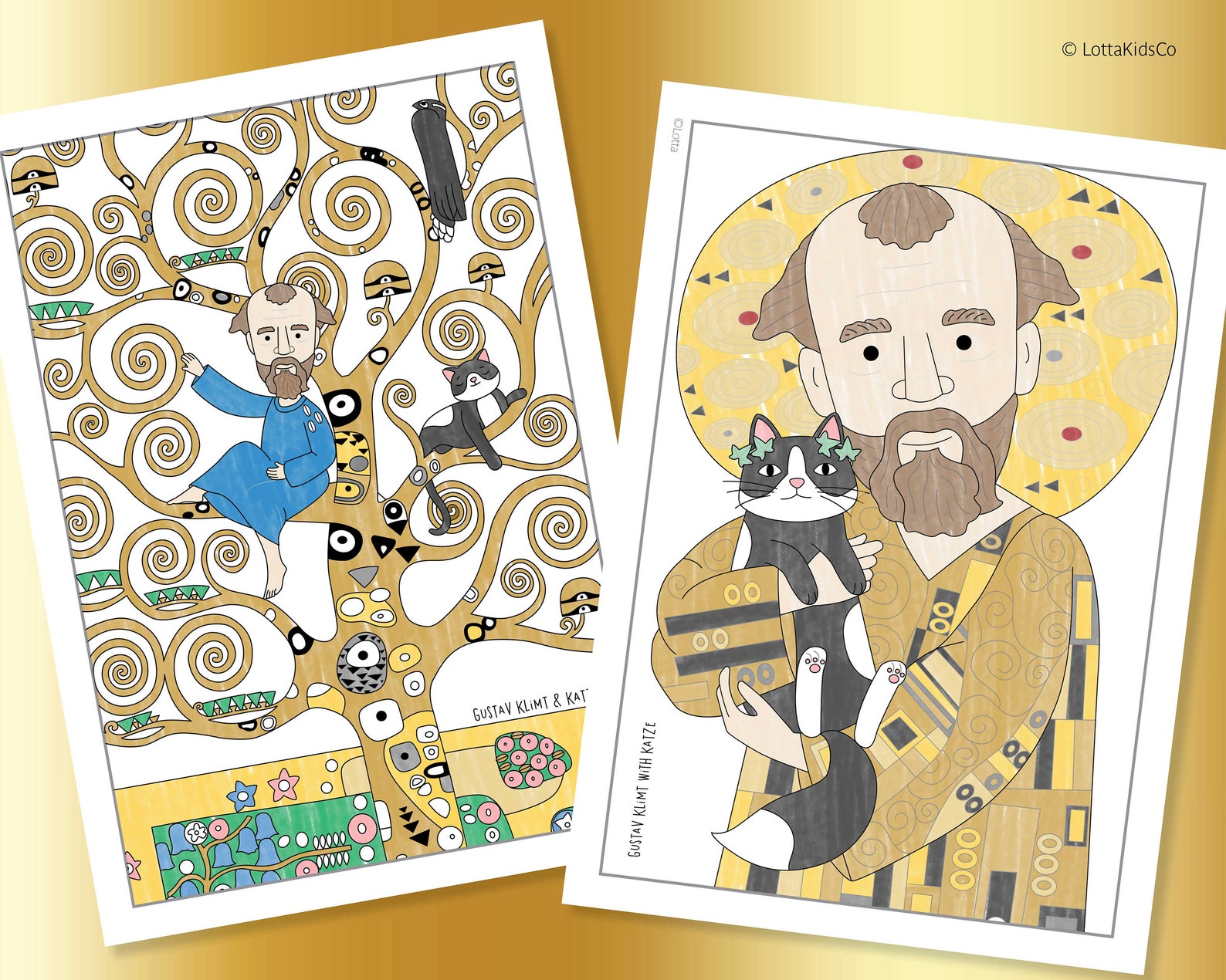 Gustav Klimt Coloring & Drawing Pages - Etsy