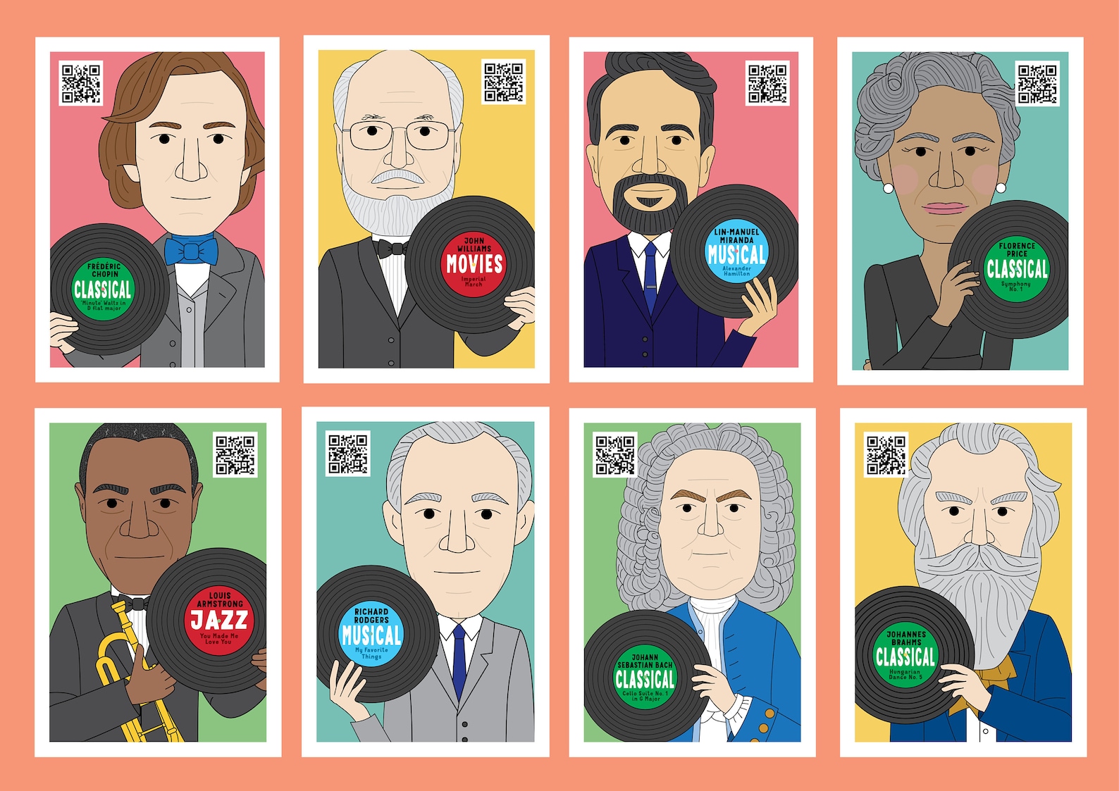 Famous Composers Printable Posters 20 Composers Bach Brahms - Etsy