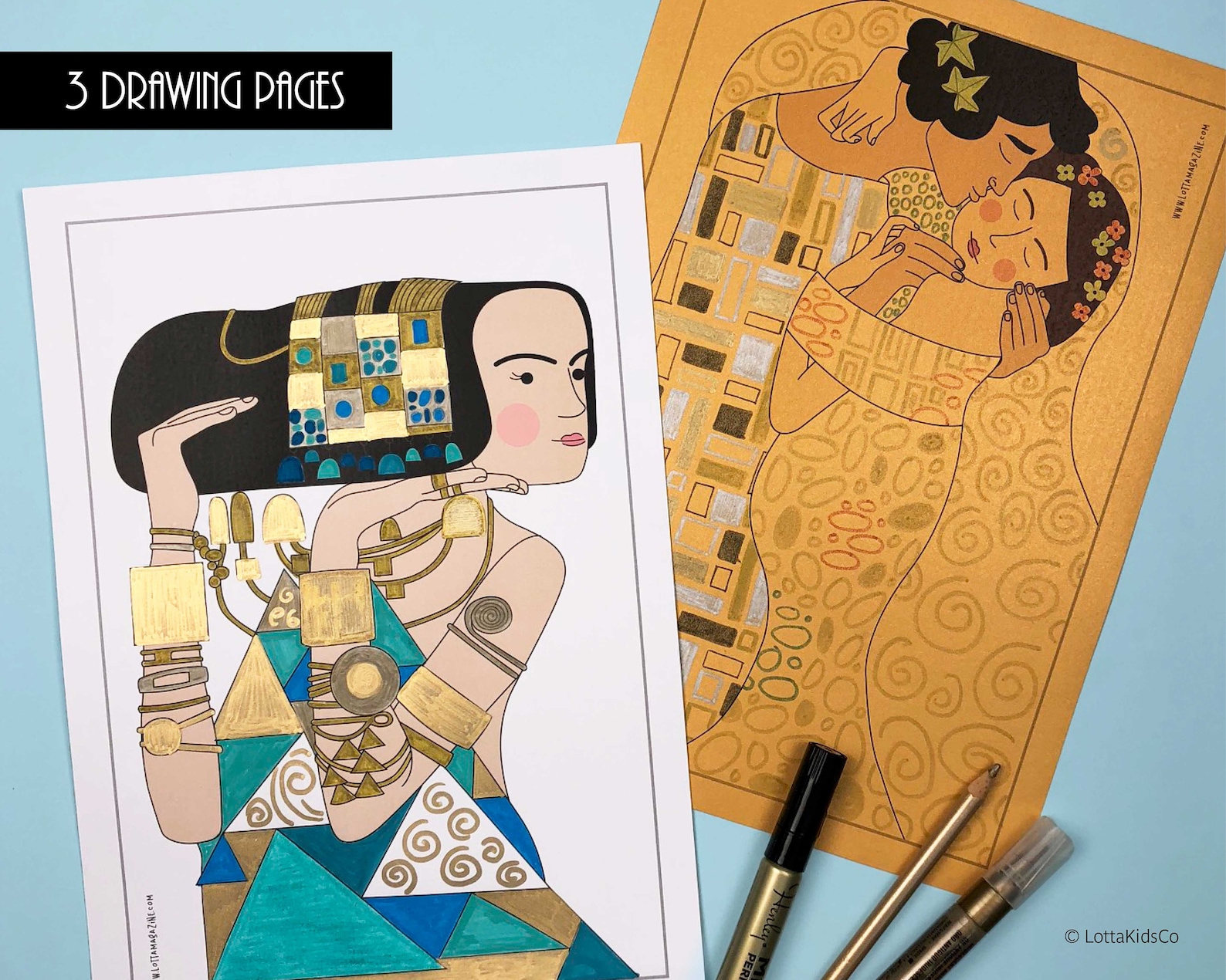 Gustav Klimt Coloring & Drawing Pages - Etsy