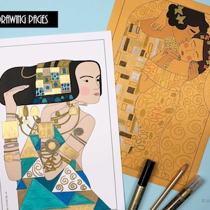 Gustav Klimt Coloring & Drawing Pages - Etsy