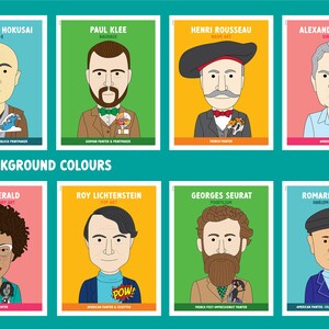 Famous Artist Classroom Posters #2 (20 Artists Hokusai, Much, Klee ...