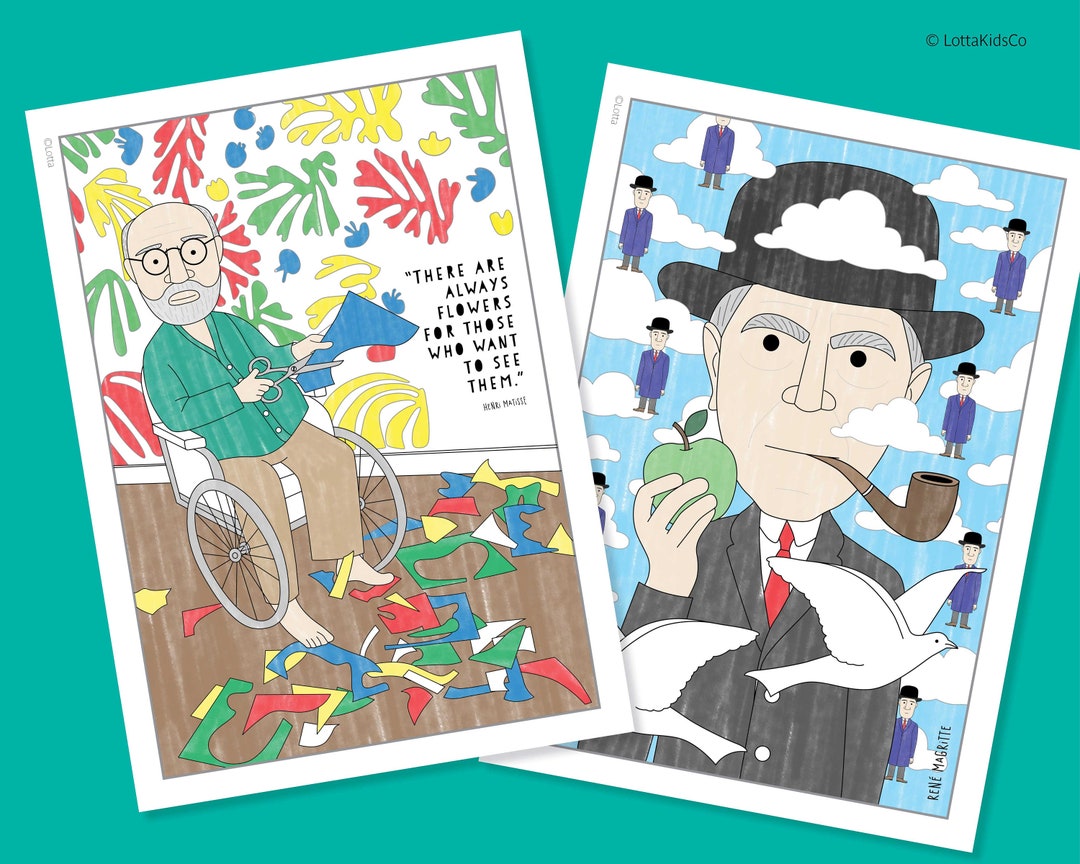 Famous Artist Coloring Pages #6 (matisse, Van Gogh, Dali, Yayoi & More ...