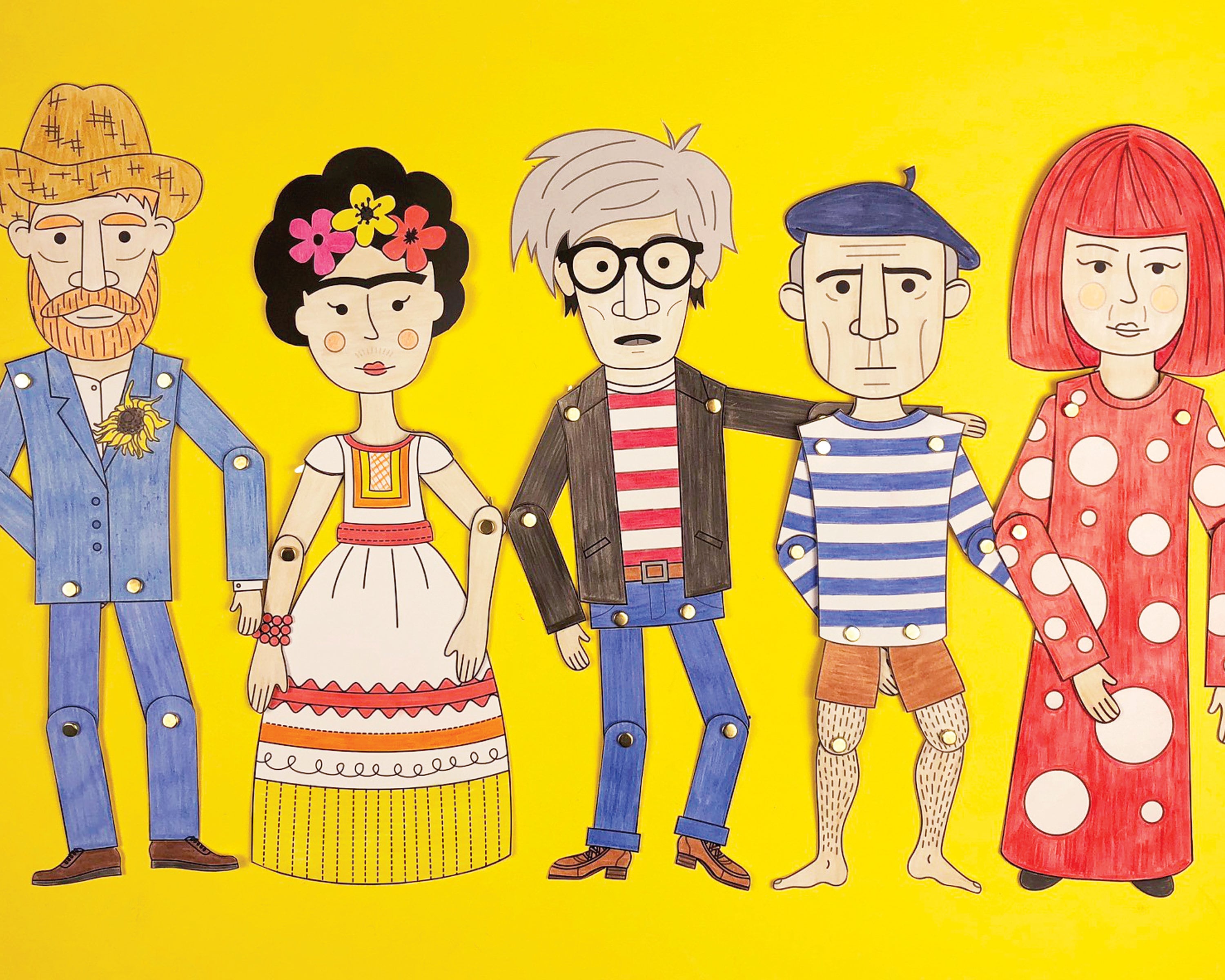 Famous Artist Paper Dolls van Gogh Picasso Warhol Frida - Etsy