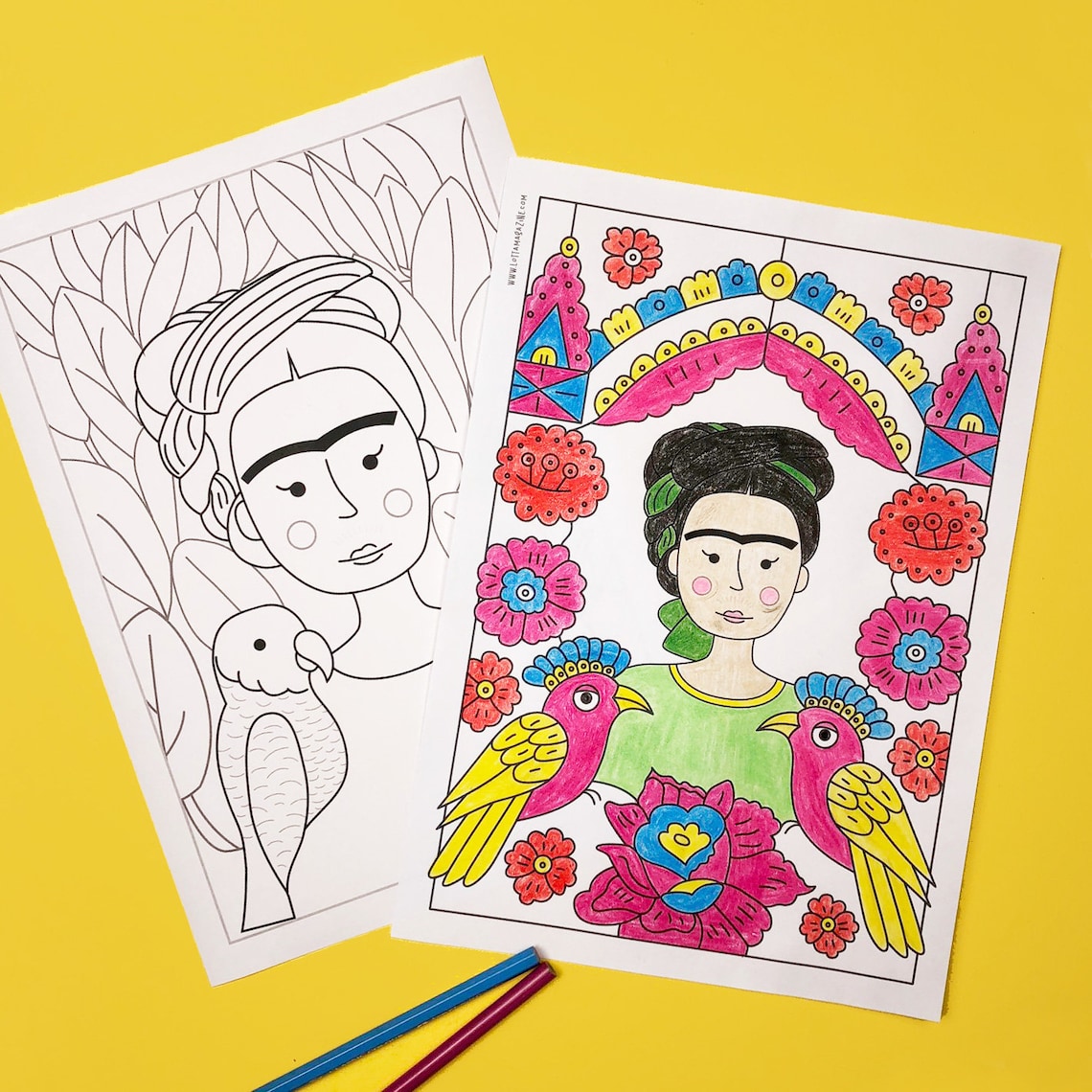 Frida Kahlo Colouring Pages printable Coloring - Etsy