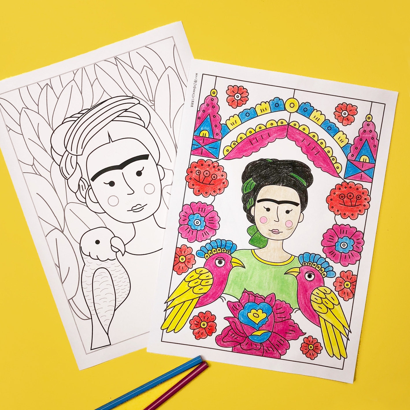 Frida Kahlo Colouring Pages printable Coloring - Etsy