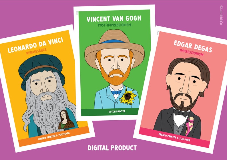 Carteles de aula de artistas famosos 1 20 artistas Matisse, Basquiat ...