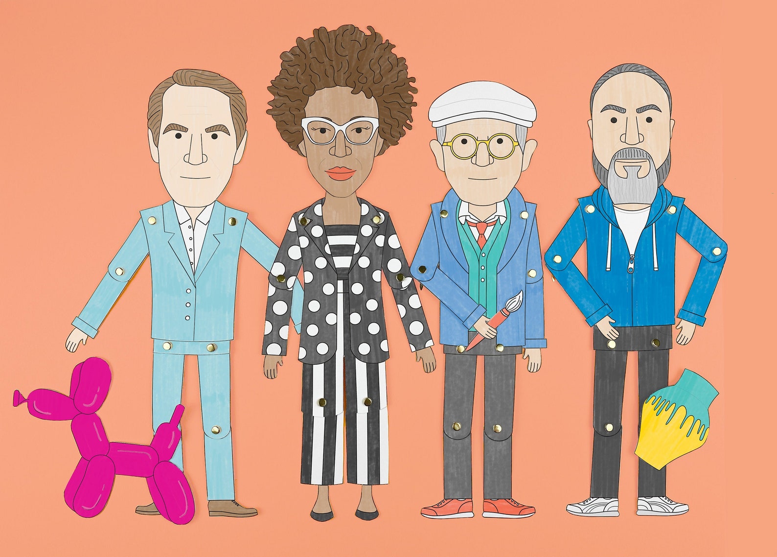 Famous Artist Paper Dolls (david Hockney, Ai Weiwei, Henri Rousseau ...