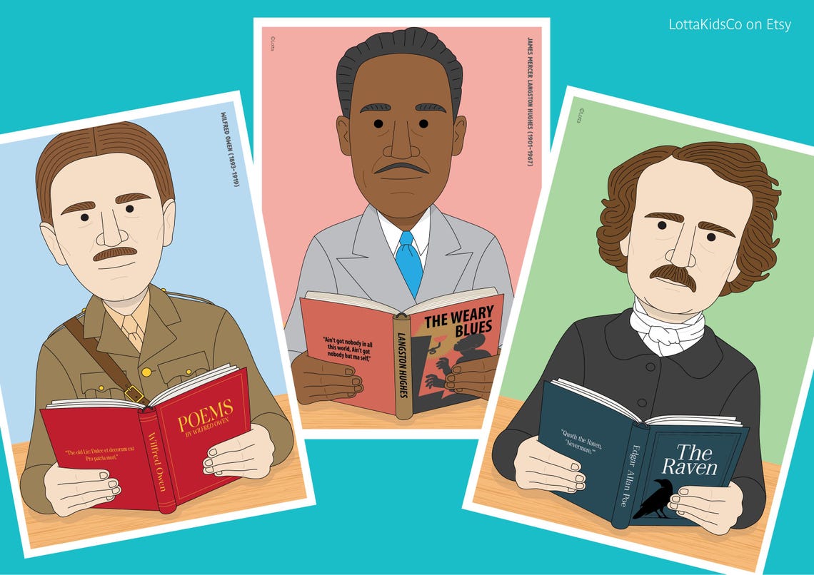 Famous Authors Posters #4 (poets and Playwrights) | English Classroom ...