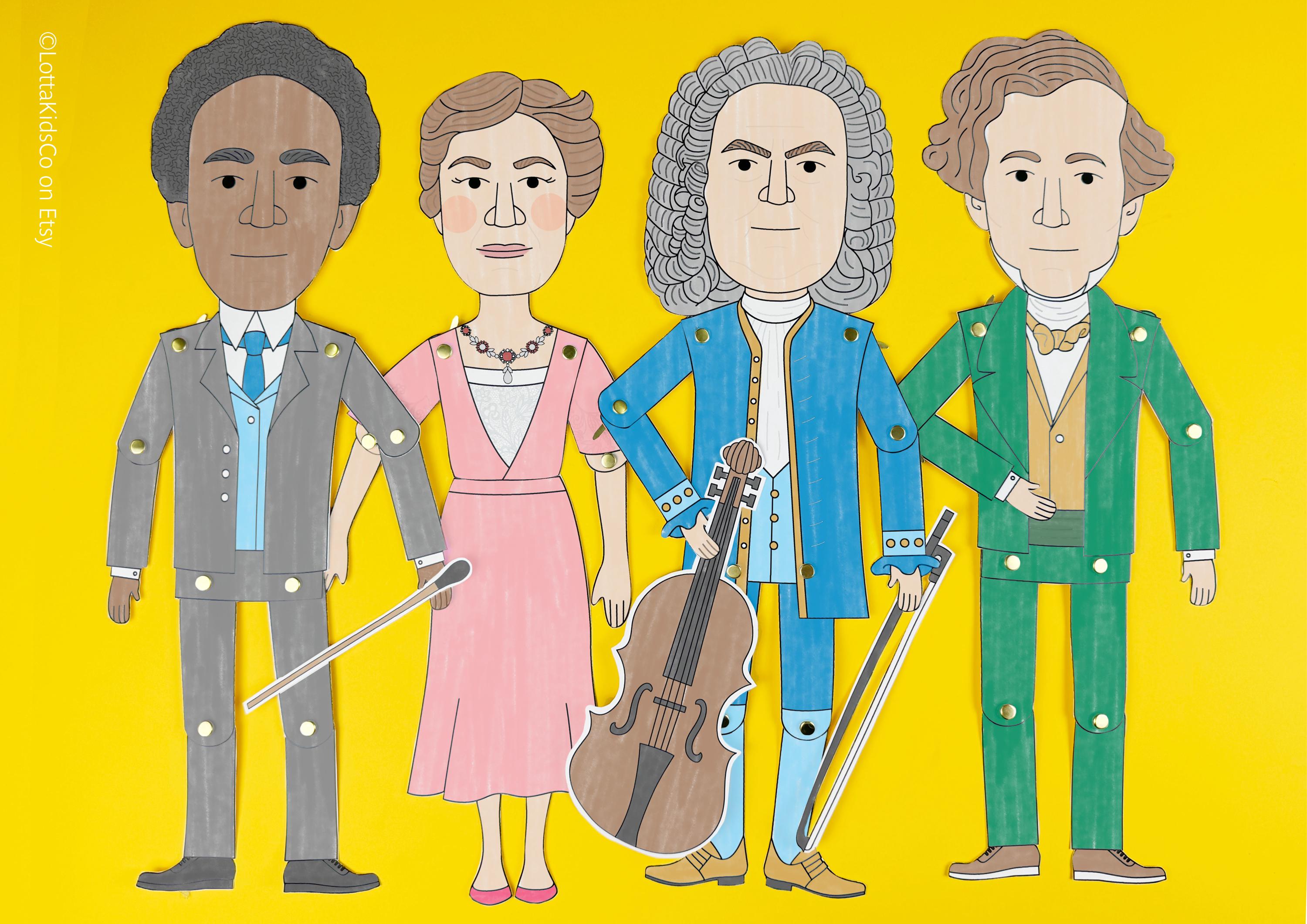 Famous Classical Composers Paper Dolls #1 (music Teacher | Music ...