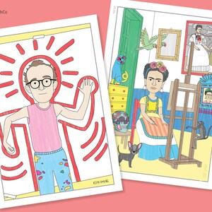 Famous Artist Coloring Pages #7 (klimt, Haring, Van Gogh, Frida & More ...