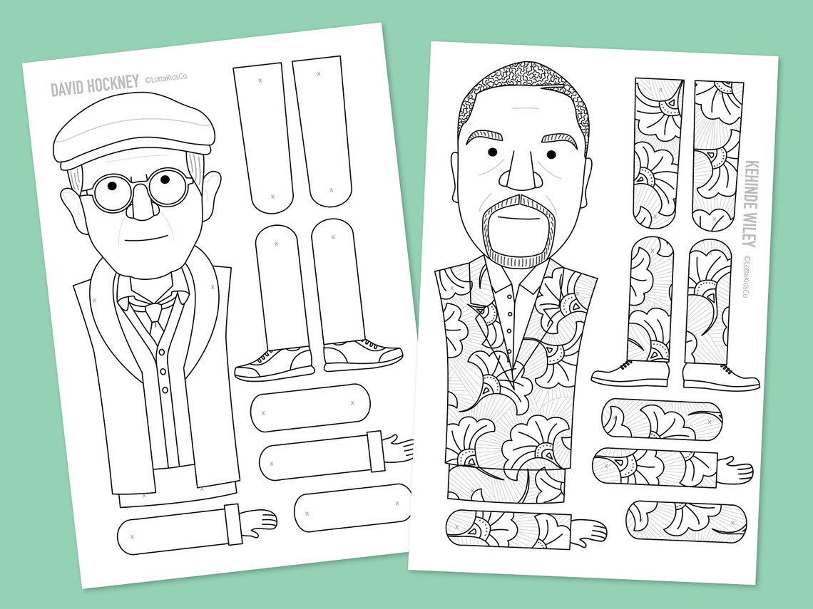 Famous Artist Paper Dolls david Hockney, Ai Weiwei, Henri Rousseau ...