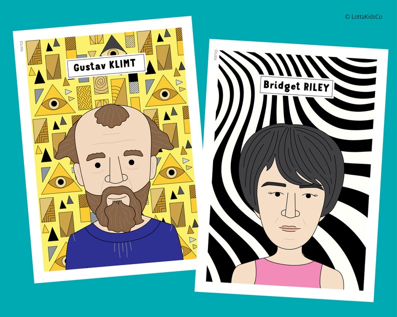 Famous Artist Pattern Printable Posters 1 10 Artists Dali, Magritte ...