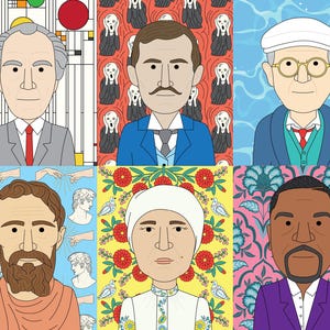 Famous Artist Pattern Posters 5 (10 Artists Hockney, Munch, Degas ...