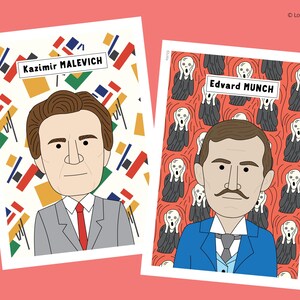 Famous Artist Pattern Posters 5 (10 Artists Hockney, Munch, Degas ...