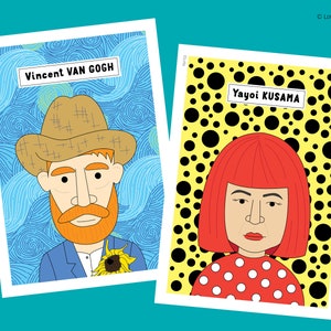 Famous Artist Pattern Printable Posters 2 (10 Artists Van Gogh, Yayoi ...