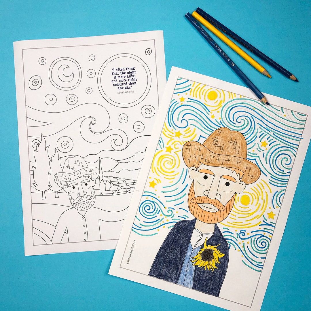 Vincent Van Gogh Colouring Pages (printable Coloring) - Etsy