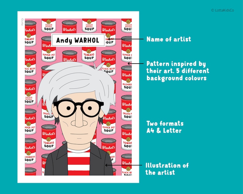 Famous Artist Pattern Printable Posters 2 (10 Artists Van Gogh, Yayoi ...