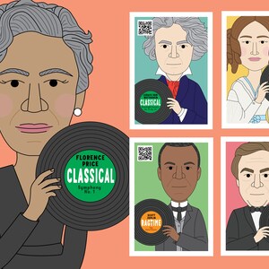 Famous Composers Printable Posters (20 Composers Bach, Brahms, Rogers ...