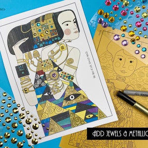 Gustav Klimt Coloring & Drawing Pages - Etsy