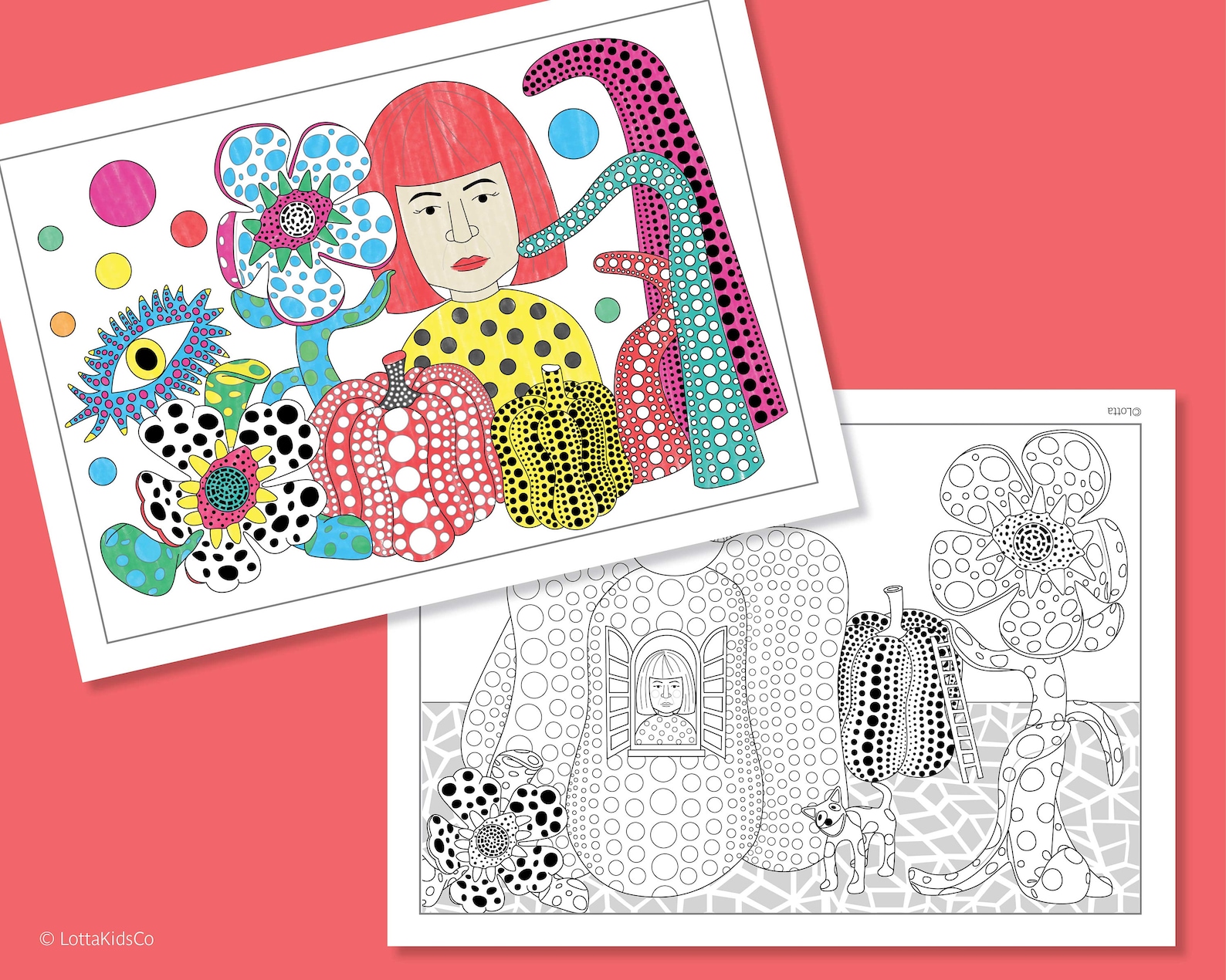 Yayoi Kusama Coloring Pages Famous Artist Coloring Pages Art History ...